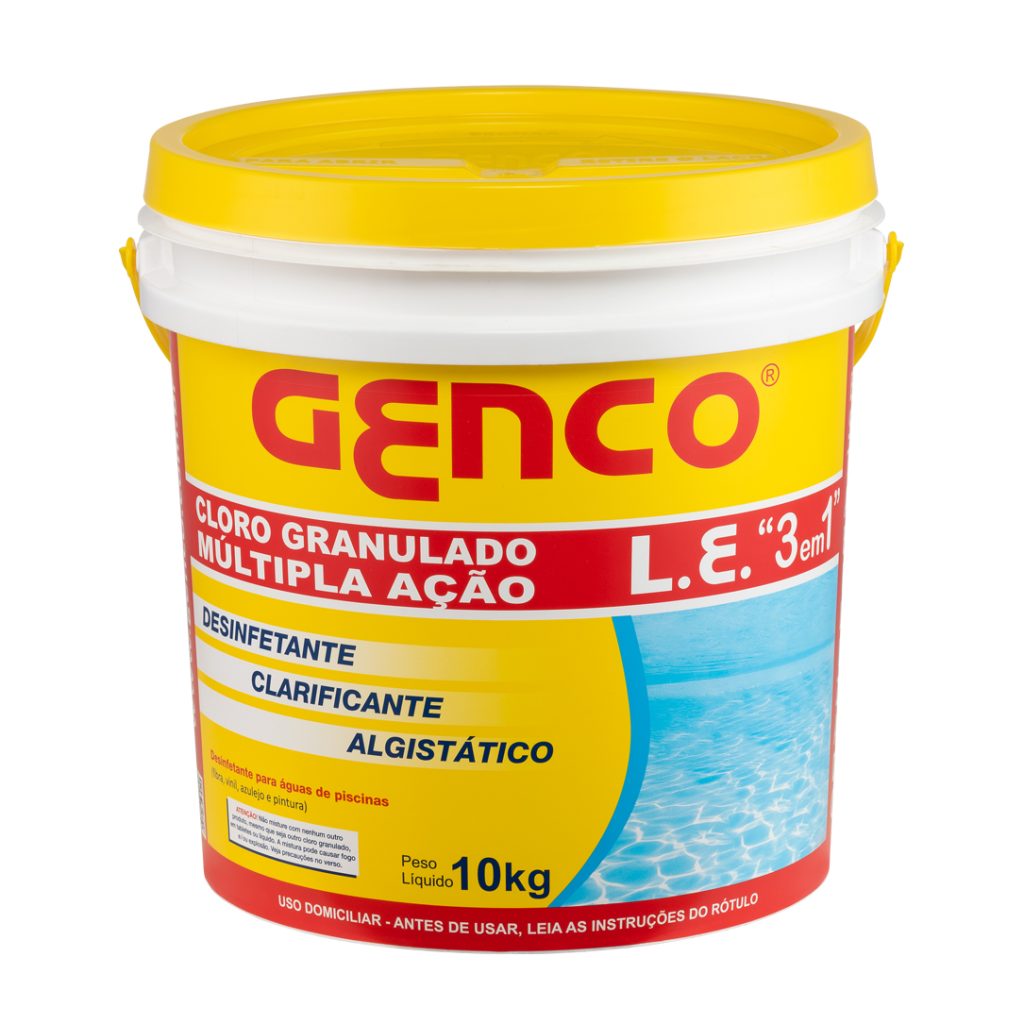 GENCO® L.E. Cloro Granulado Múltipla Ação 3 em 1 – Piscina e Lazer